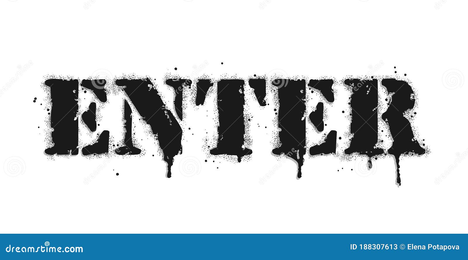 Enter Lettering. Graffiti Lettering on White. Lettering Sprayed with ...