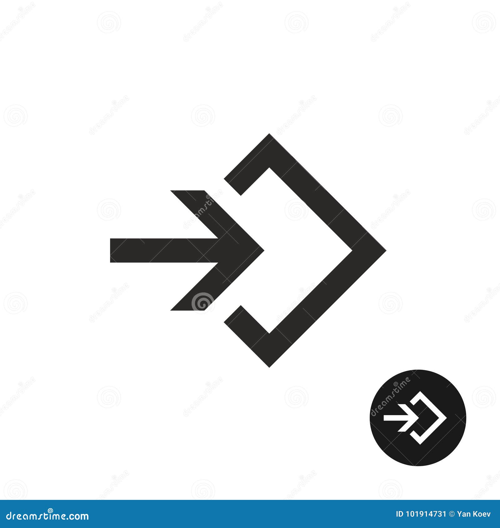 Enter or Login Black Simple Icon. Stock Vector - Illustration of arrow ...