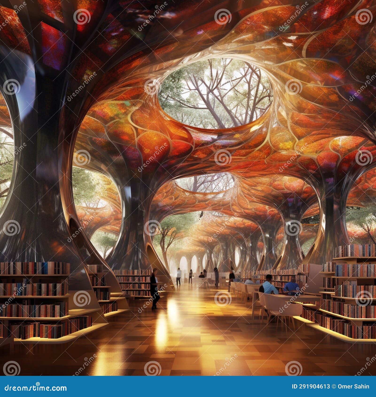 Enchanting Forest Library stock image. Image of surreal - 291904613