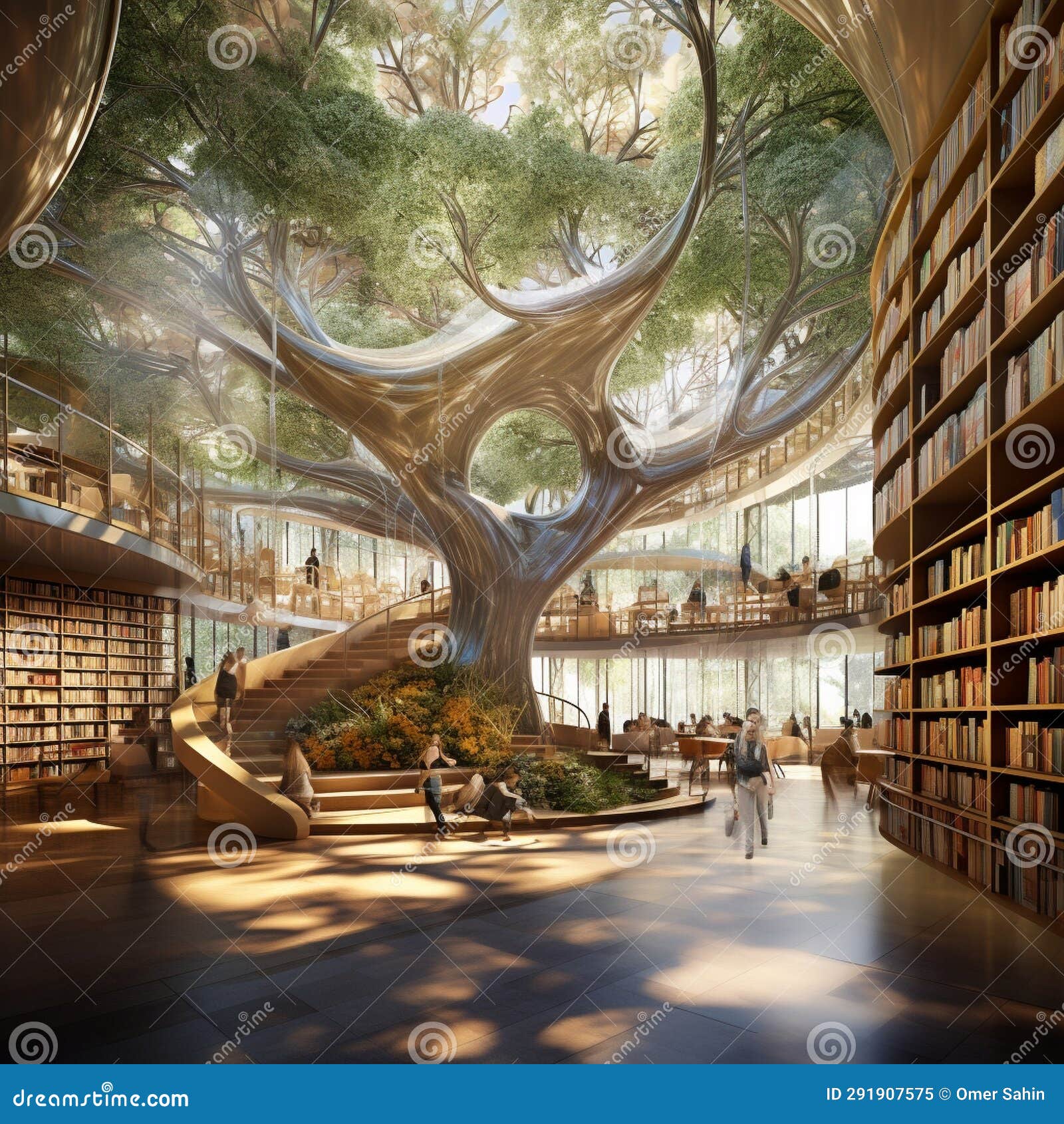Enchanting Forest Library stock image. Image of canopy - 291907575