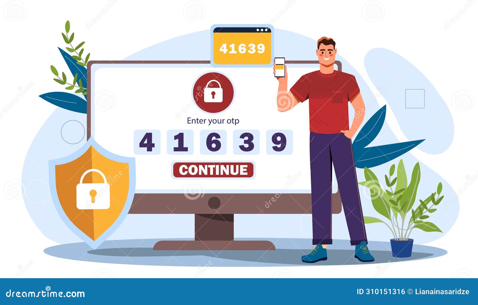 Enter otp vector concept stock vector. Illustration of encryption - 310151316