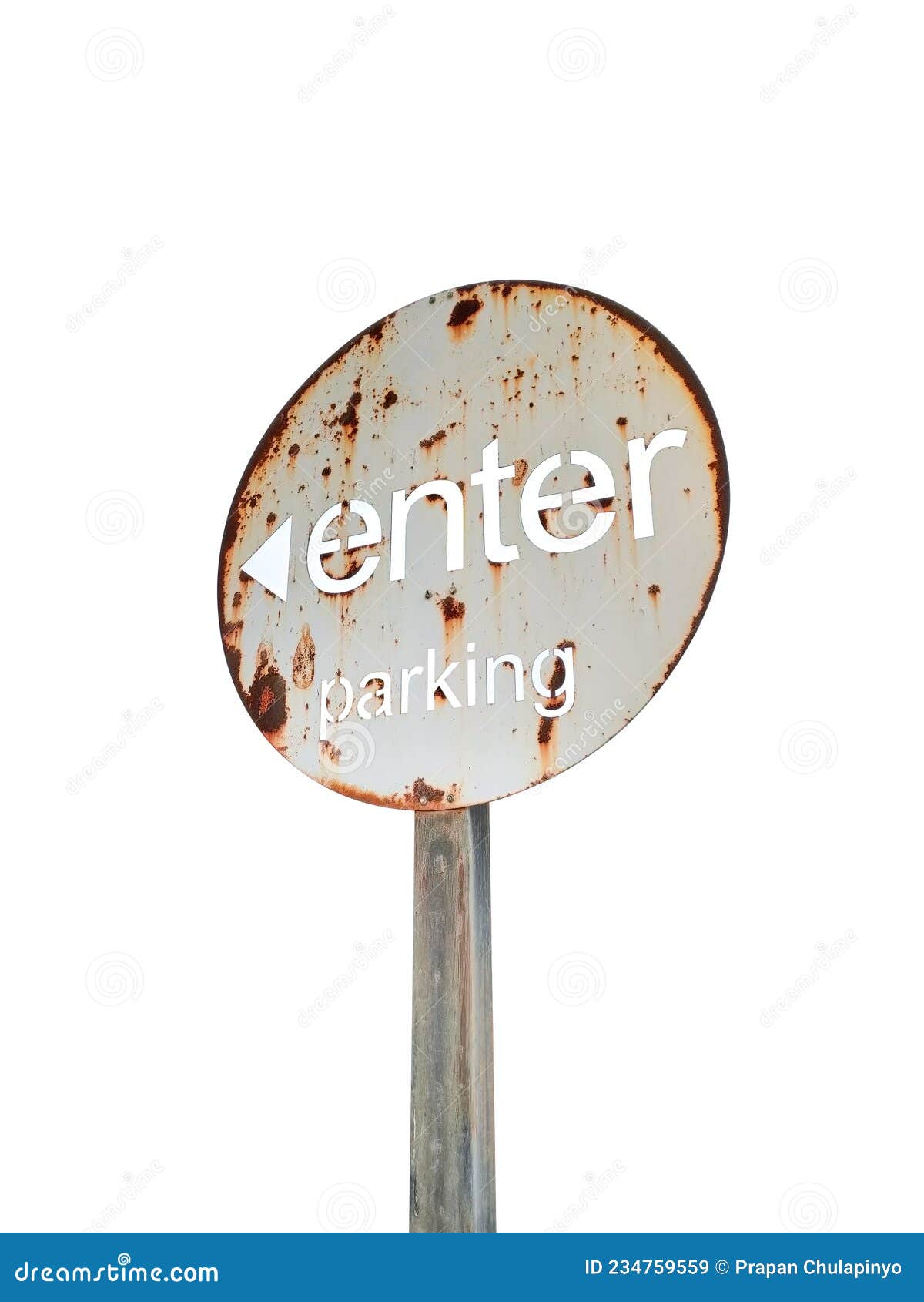 Enter Parking Lot Sign Post Stock Image - Image of grunge, background ...