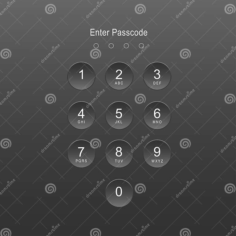 Enter passcode interface stock vector. Illustration of lock - 97926016