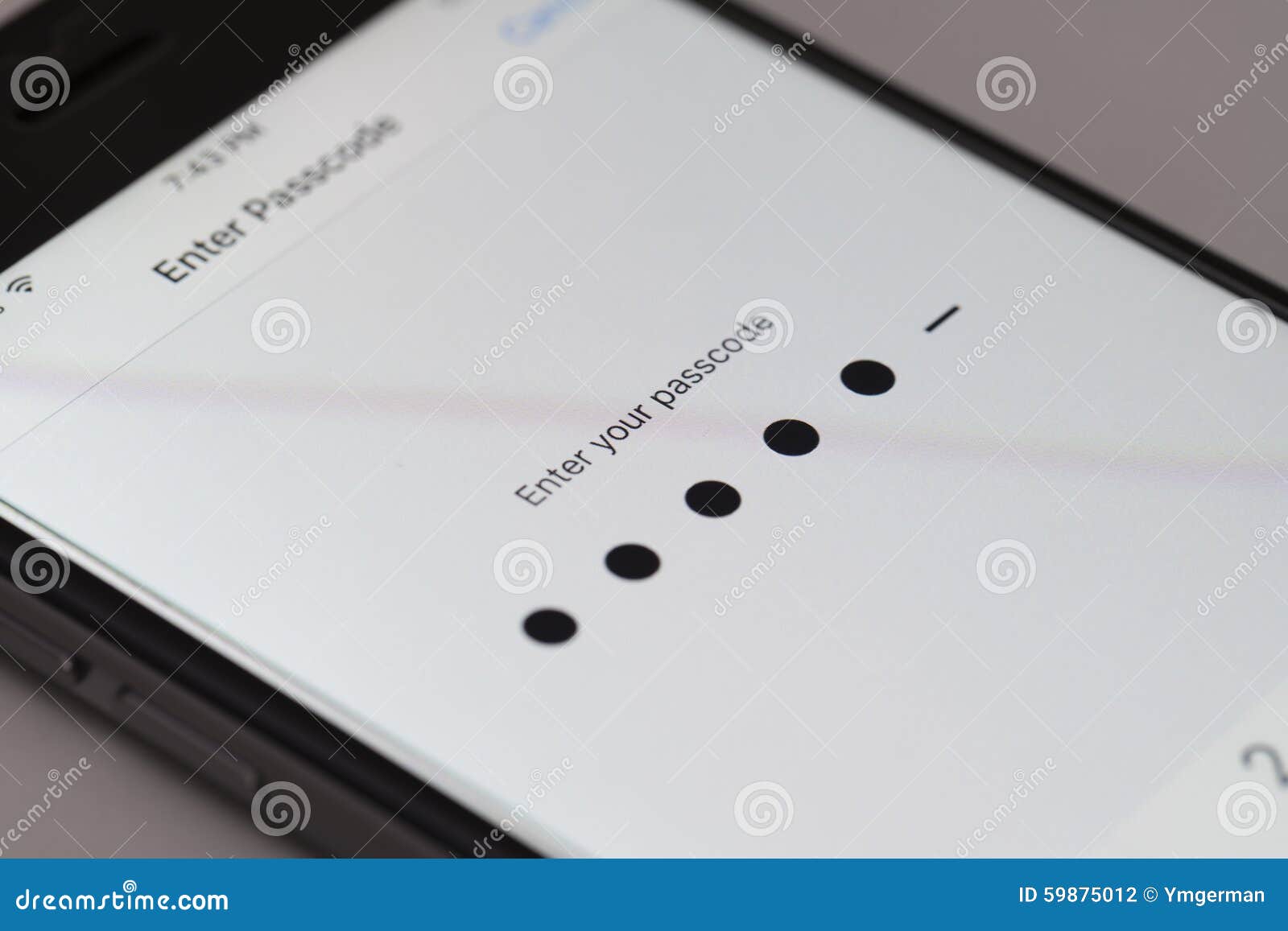 Enter Passcode Screen of an IPhone Running IOS 9 Editorial Photography ...
