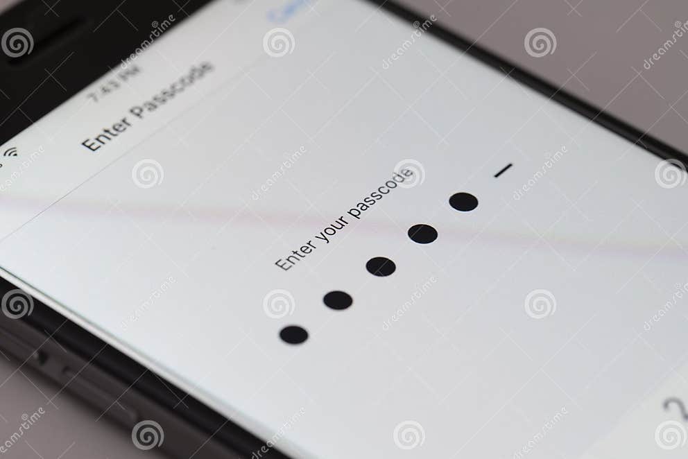 Enter Passcode Screen of an IPhone Running IOS 9 Editorial Photography ...