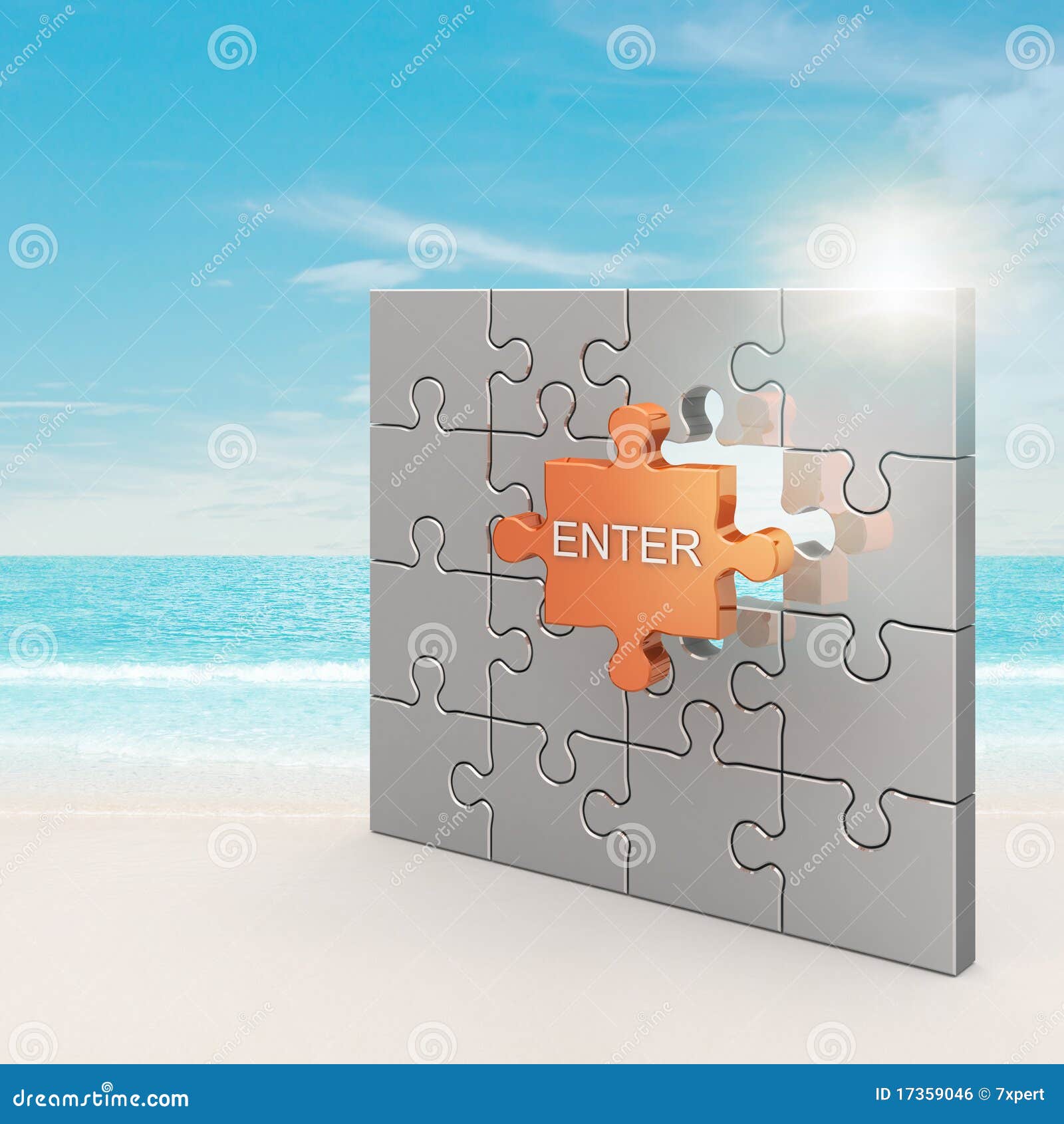 Enter puzzle concept stock illustration. Illustration of concept - 17359046