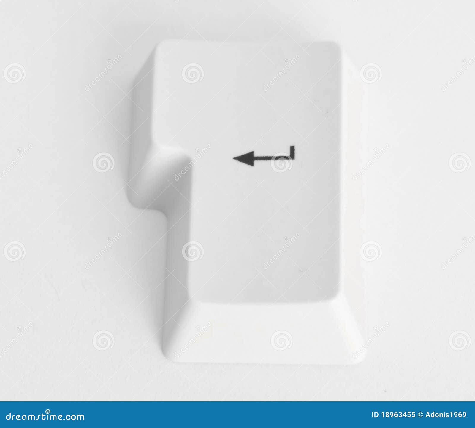 The Return Button On A Computer Keyboard Colored Blue, With The ...