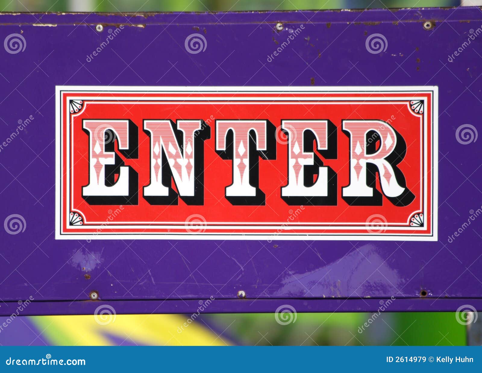 Enter sign stock image. Image of distressed, purple, amusement - 2614979