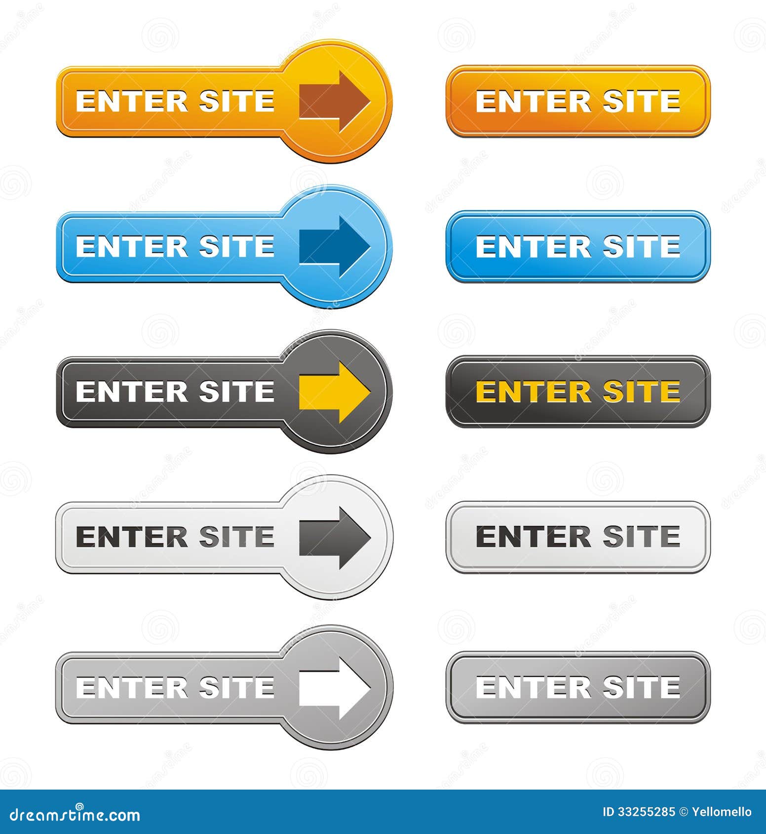 Enter site buttons stock illustration. Illustration of internet - 33255285