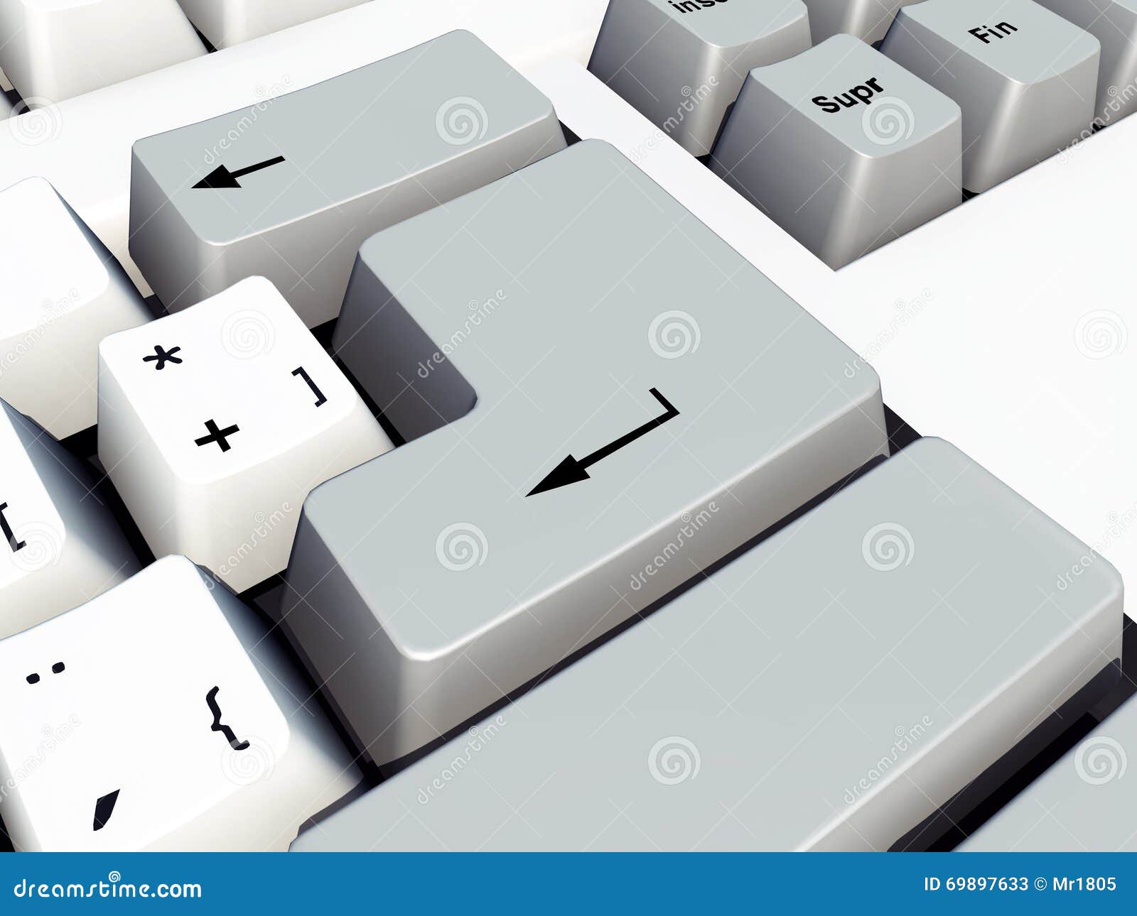 ENTER-Taste Auf Einer Computertastatur Stock Abbildung - Illustration ...