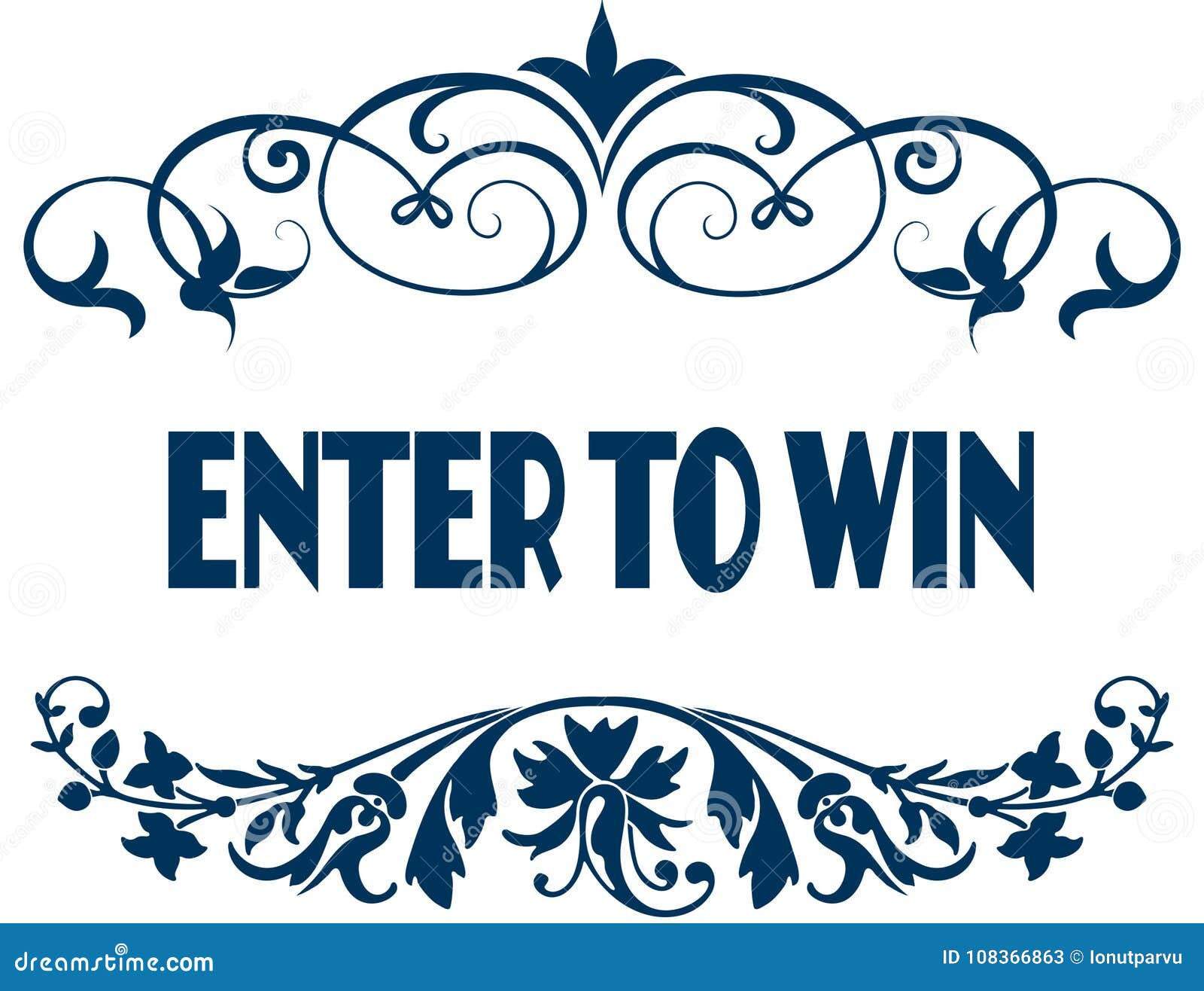 ENTER TO WIN Blue Text Frames. Stock Illustration - Illustration of ...