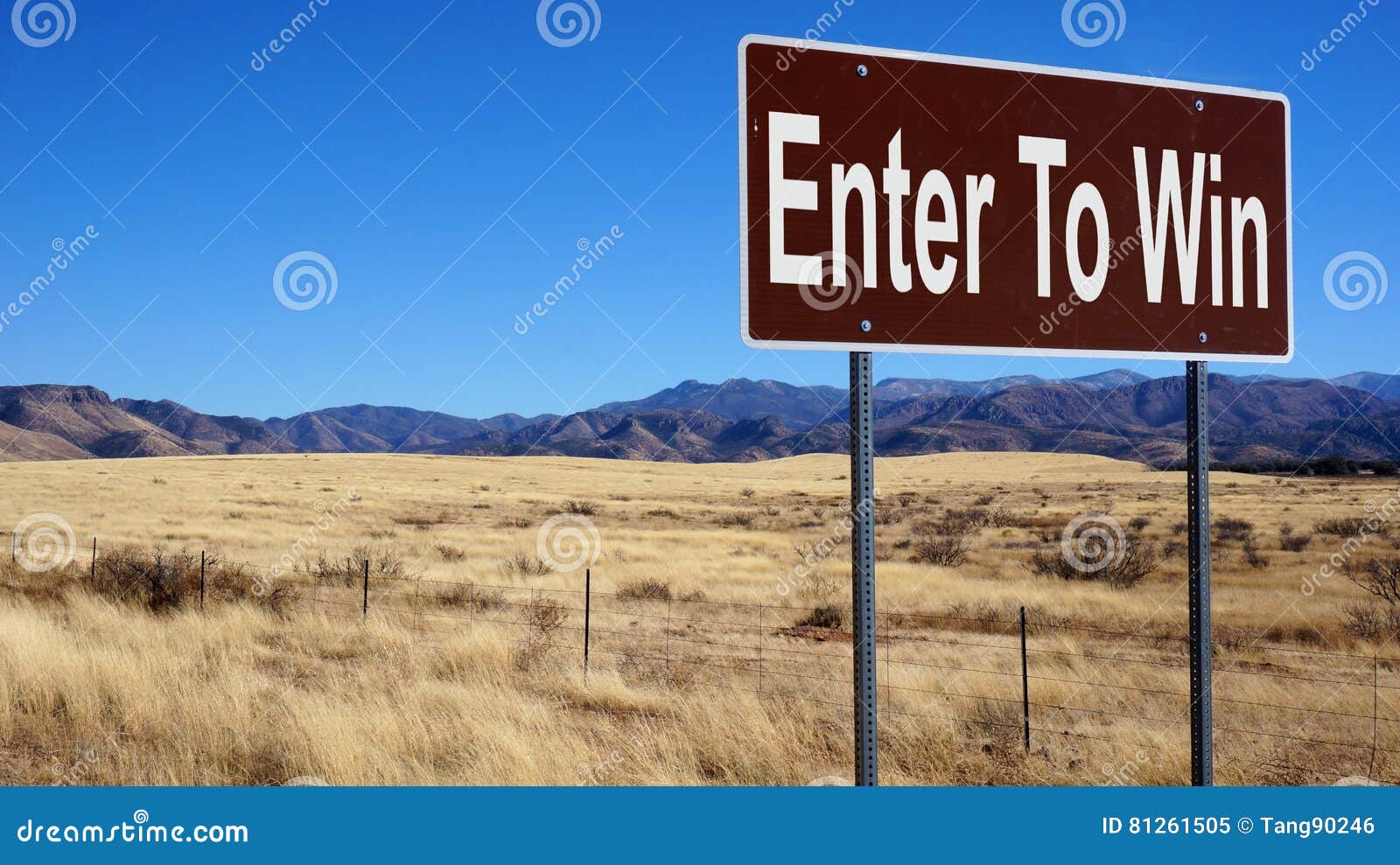Enter To Win Brown Road Sign Stock Image - Image of road, surprise ...