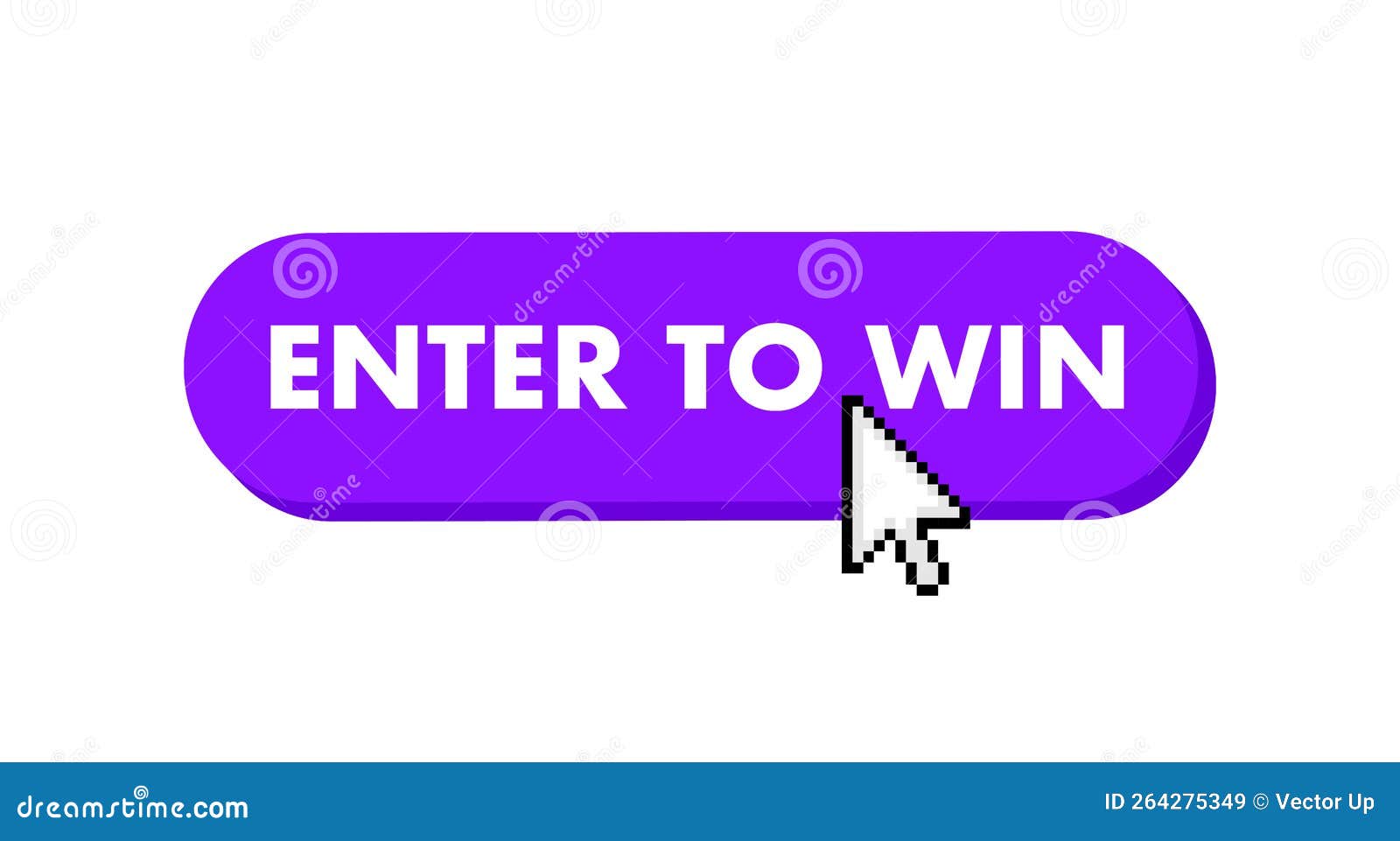 Enter To Win Button with Cursor. Pointer Click. Vector Web Button ...