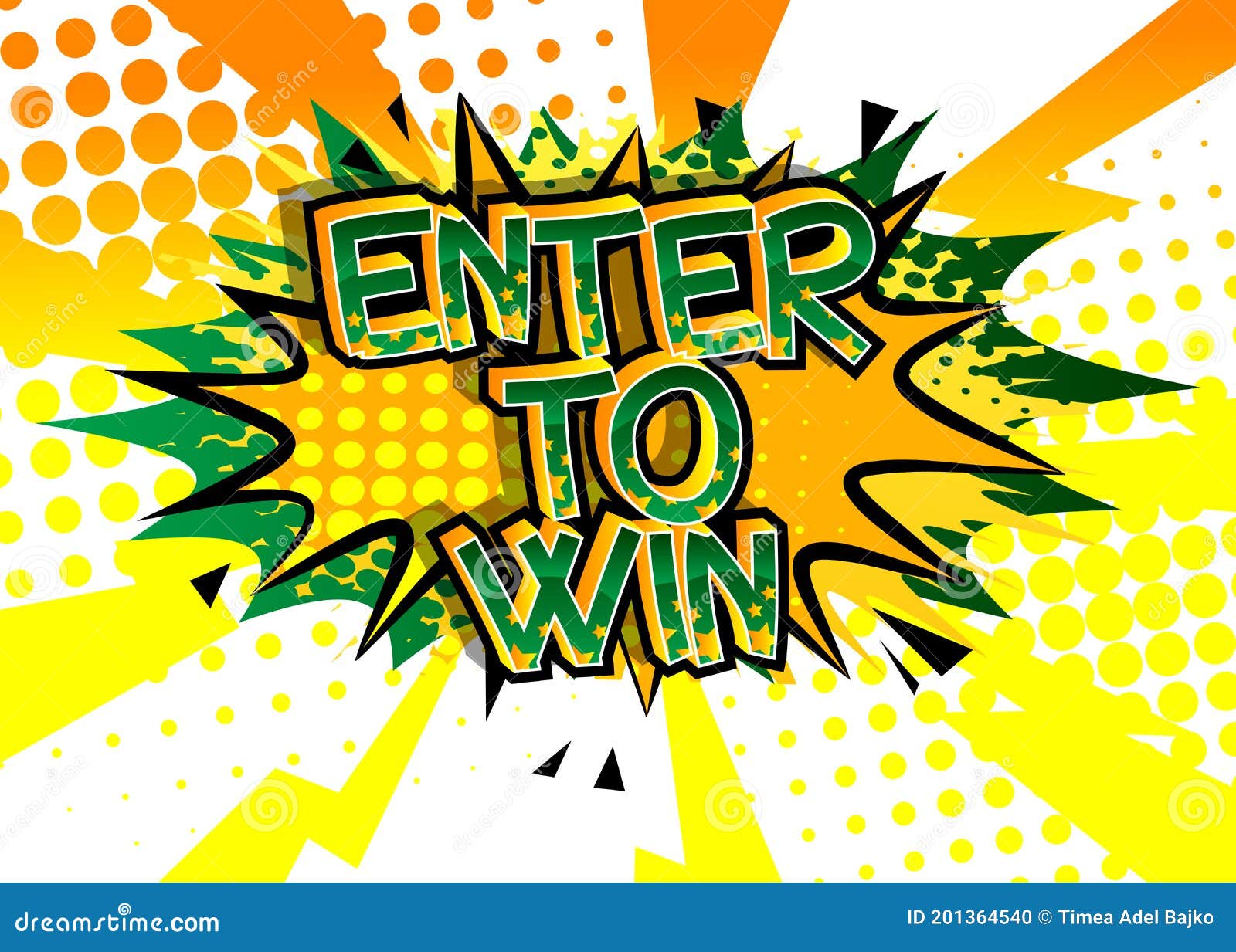 Enter To Win. Comic Book Style Cartoon Words Stock Vector ...