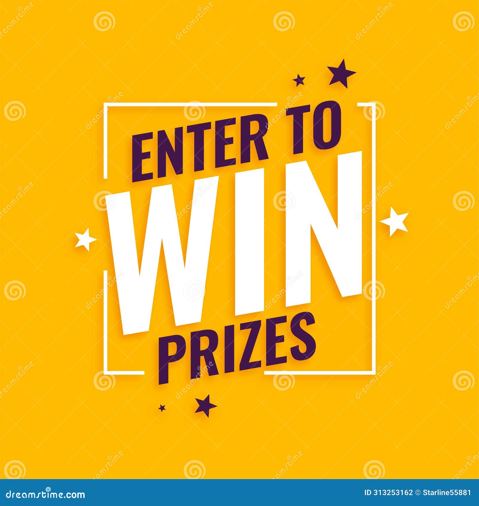 Enter To Win Open Contest Yellow Template Design Stock Vector ...