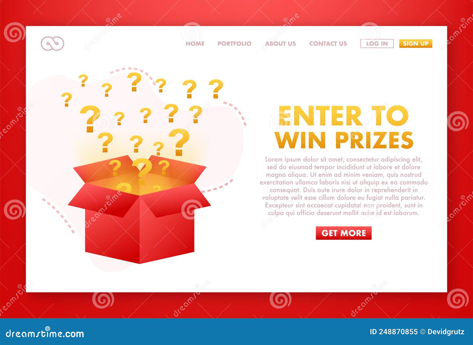 Enter To Win Prizes. Open Red Gift Box and Confetti Stock Vector ...