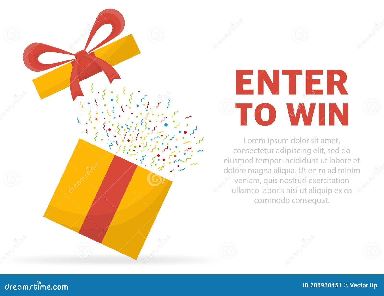 Enter To Win Prizes. Prize Box Opening and Exploding with Fireworks and ...