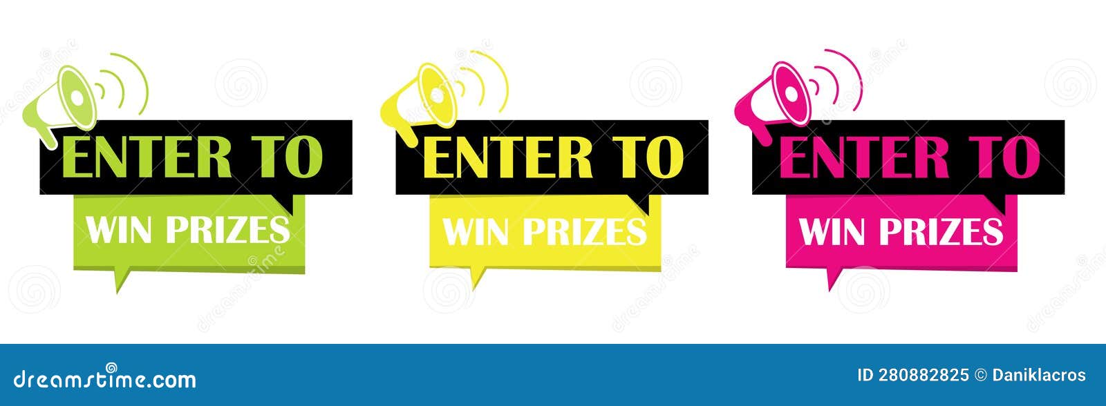 Enter To Win Prizes. Set of Three New Posters Stock Vector ...