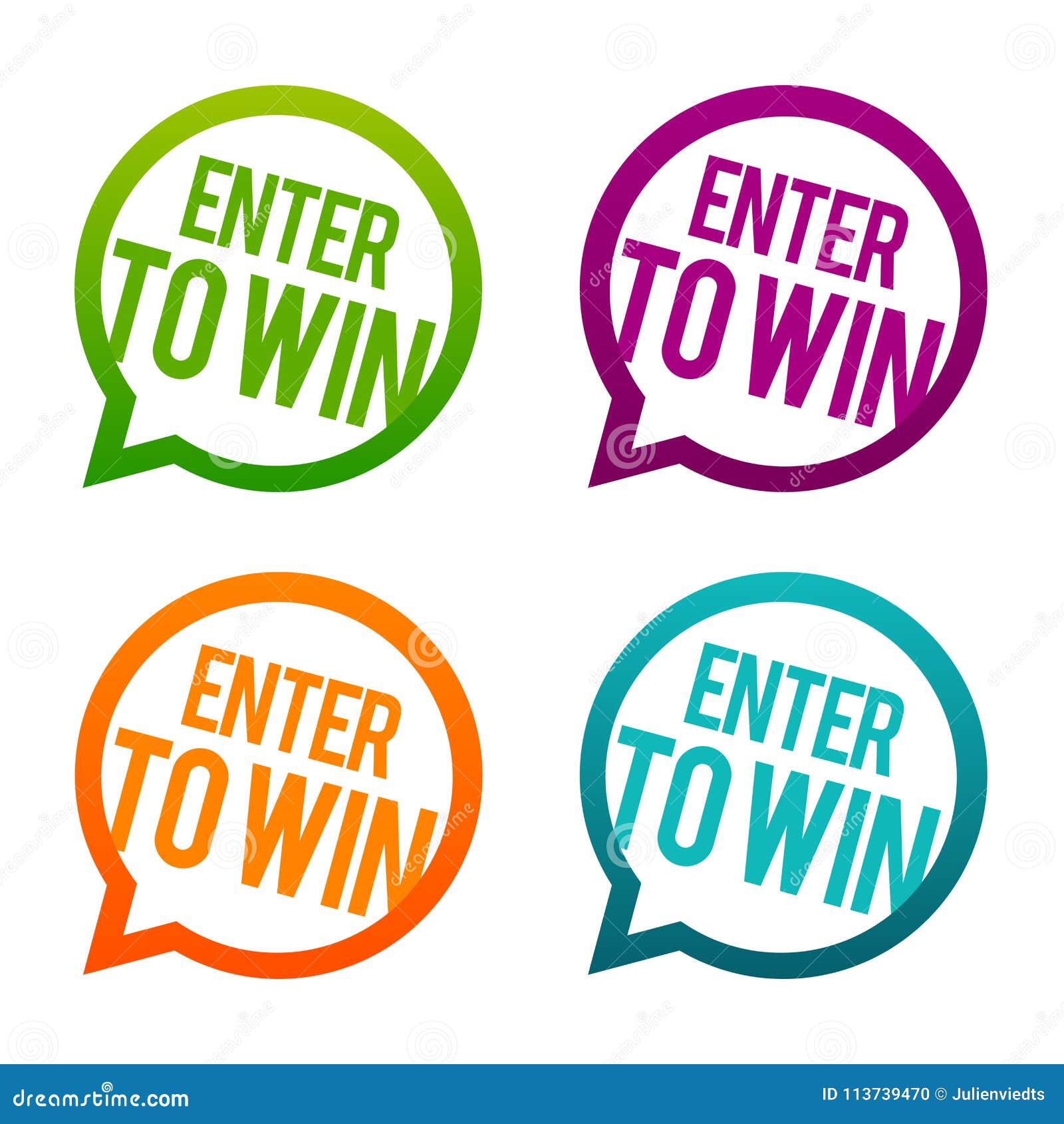 Enter To Win Round Buttons. Circle Eps10 Vector Stock Vector ...
