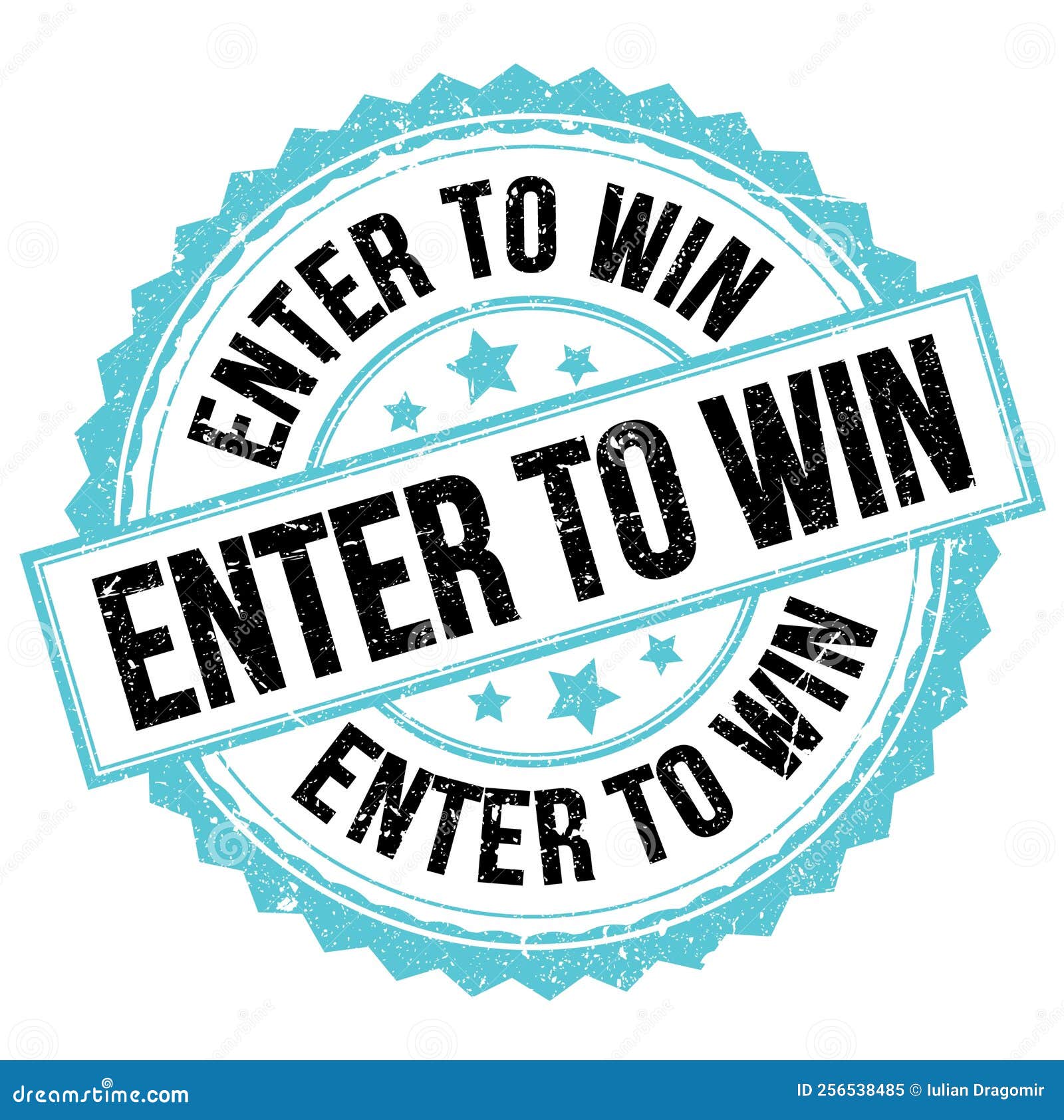 ENTER TO WIN Text on Blue-black Round Stamp Sign Stock Illustration ...
