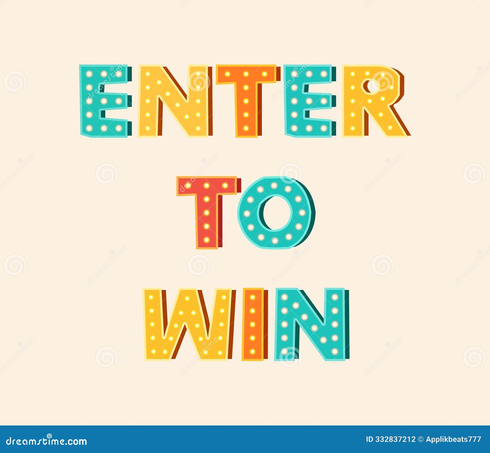 Enter To Win Text for Game Reward in a Flat Design Stock Vector ...