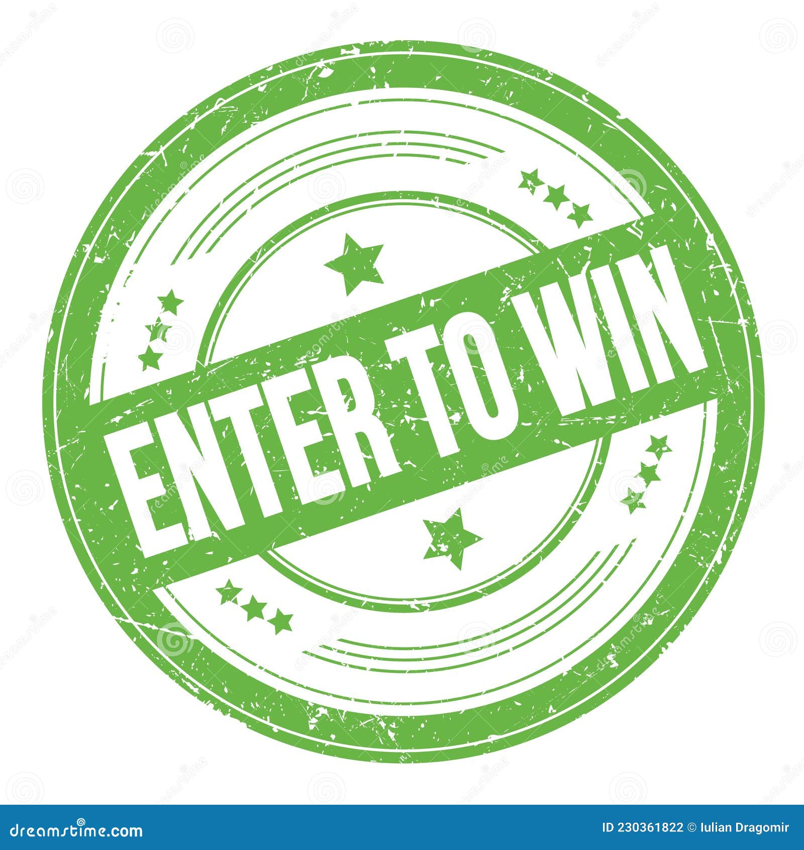 ENTER TO WIN Text on Green Round Grungy Stamp Stock Illustration ...