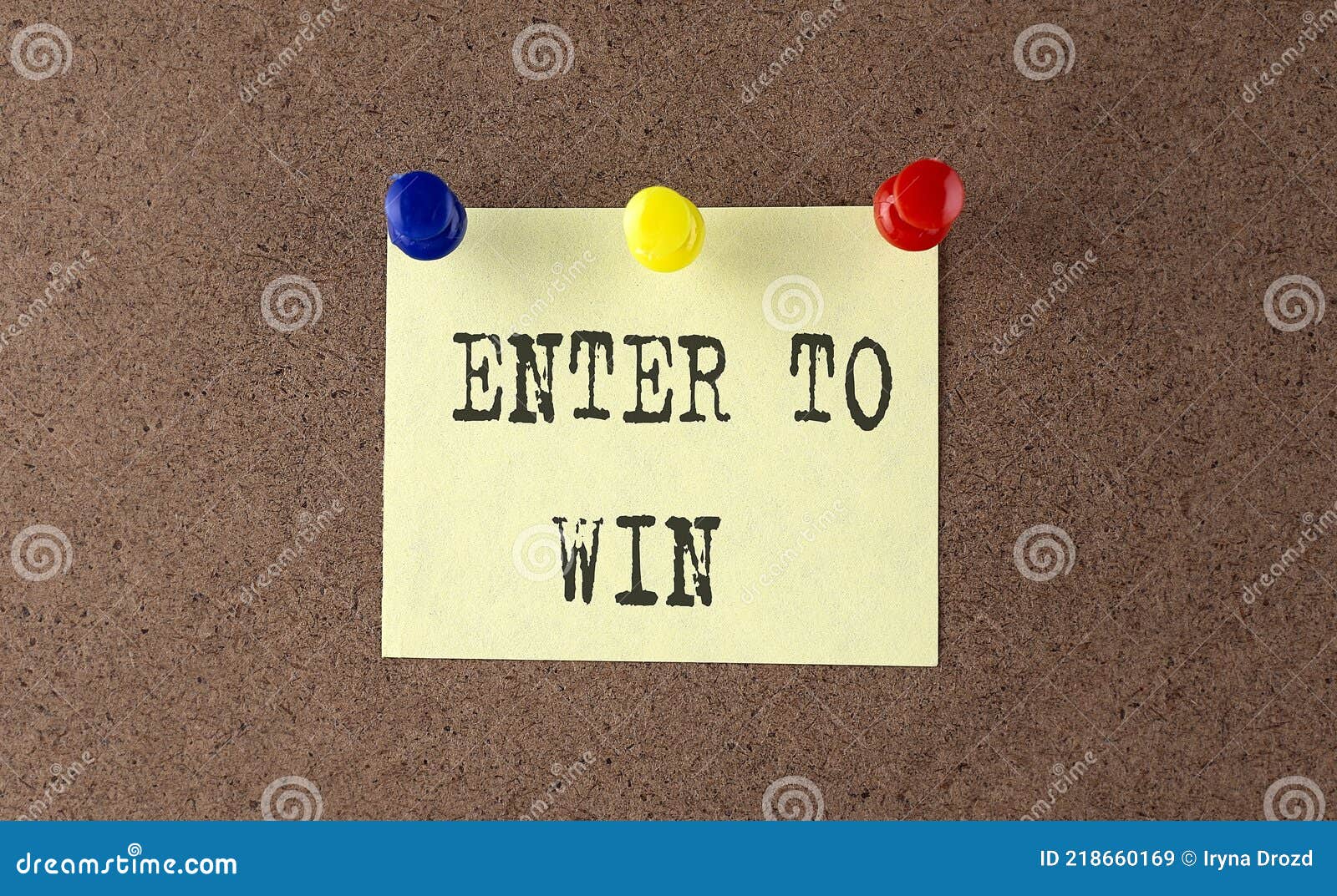 ENTER TO WIN Text Written on the Message Board. Memo Stock Image ...