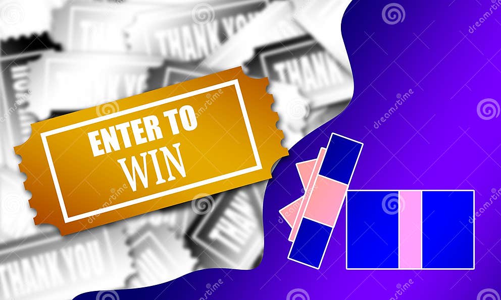 Enter To Win Ticket in the Flat Style Stock Illustration - Illustration ...