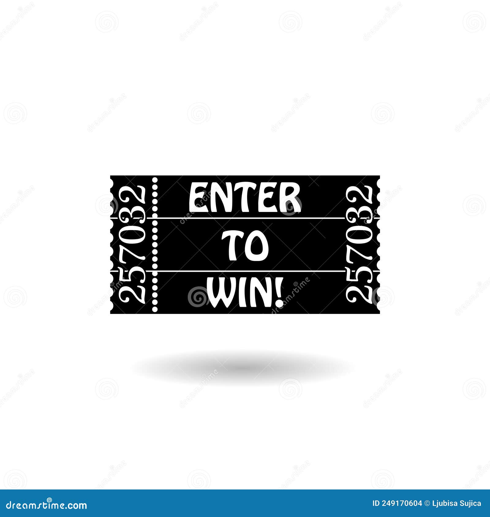 Enter To Win Ticket Logo with Shadow Stock Vector - Illustration of ...