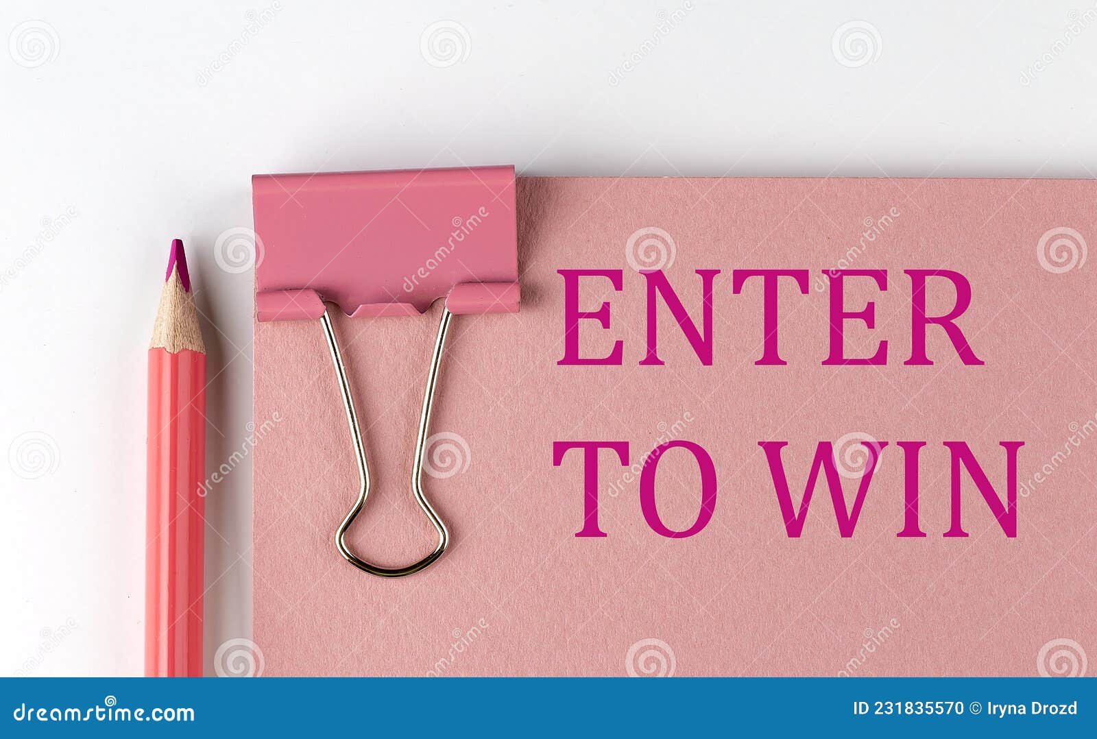 ENTER TO WIN Word on Pink Paper with Pink Pencil Stock Photo - Image of ...