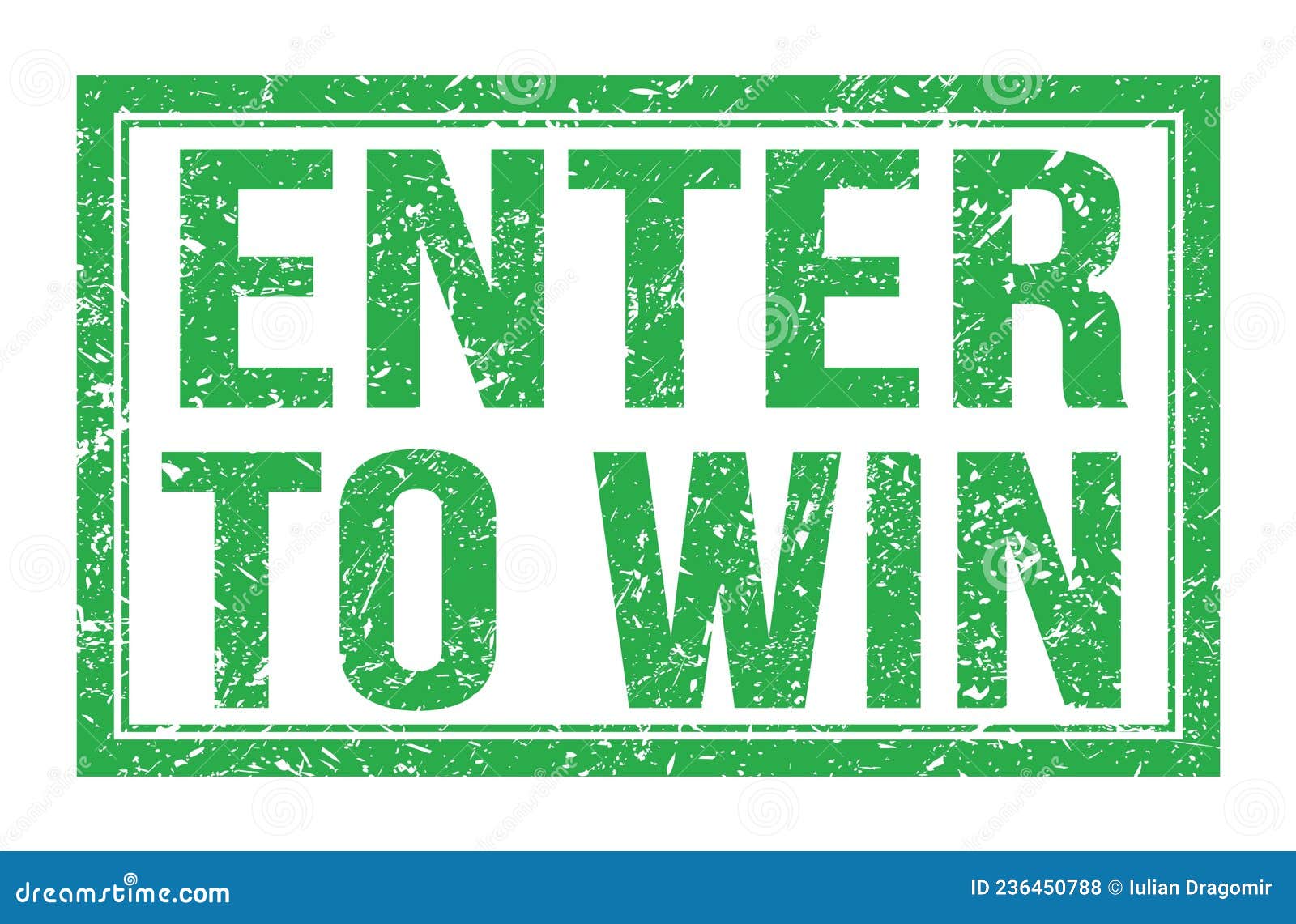 ENTER TO WIN, Words on Green Rectangle Stamp Sign Stock Illustration ...
