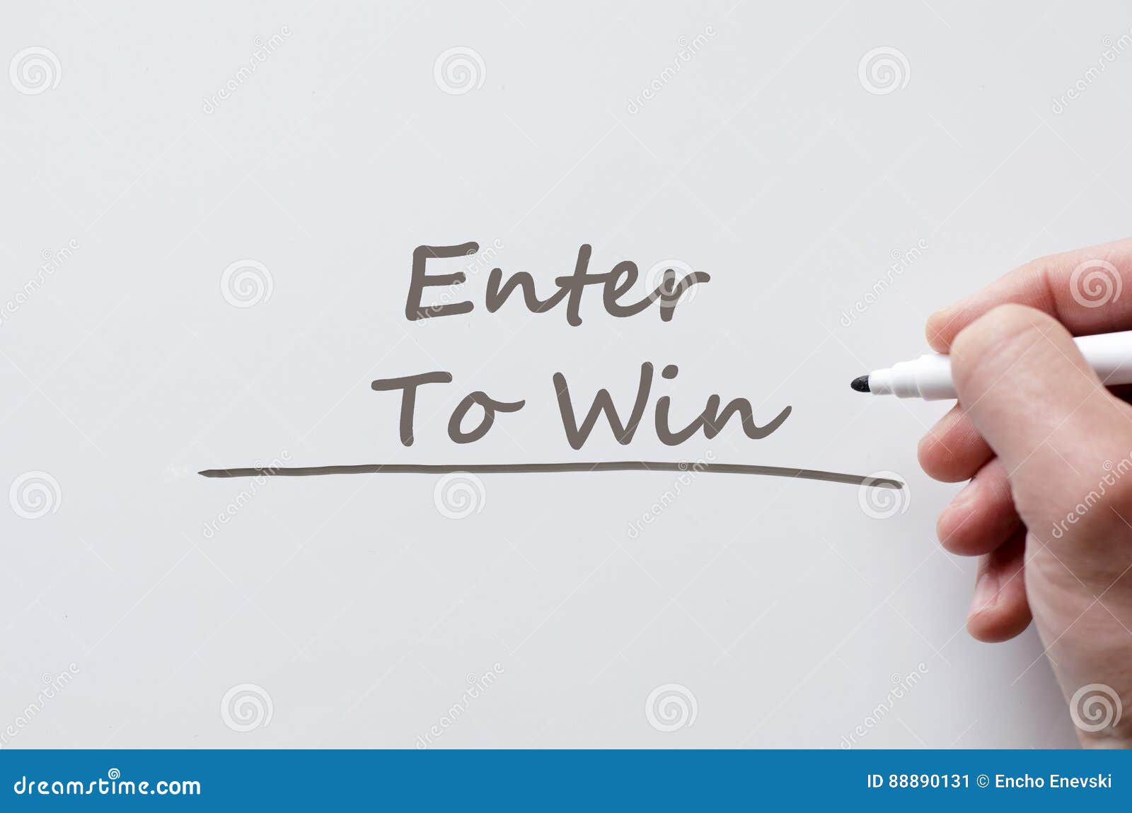Enter To Win Written on Whiteboard Stock Image - Image of goal, award ...