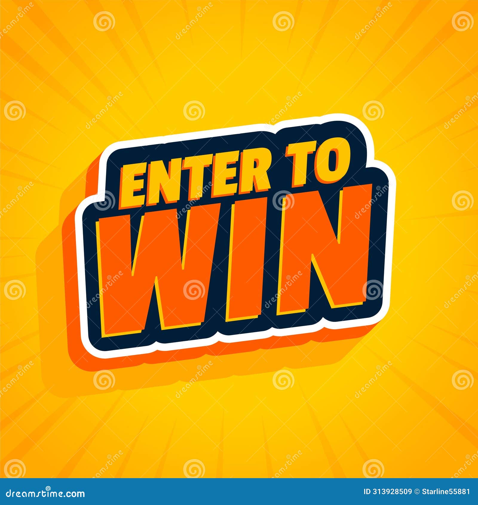 Enter To Win Yellow Sticker Background Design Stock Vector ...