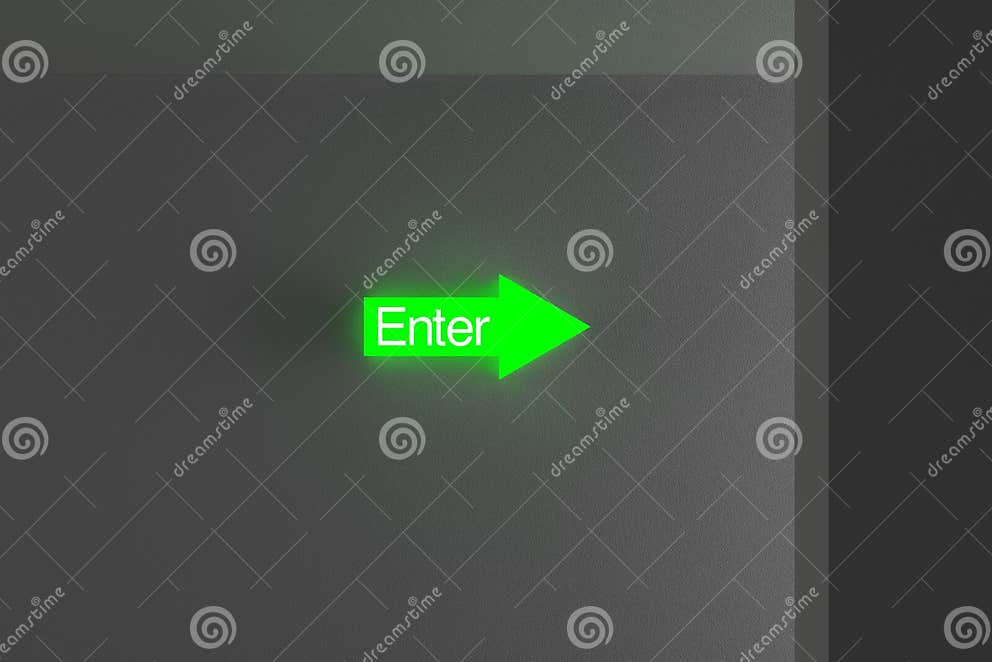 Enter - this way stock illustration. Illustration of green - 2722831