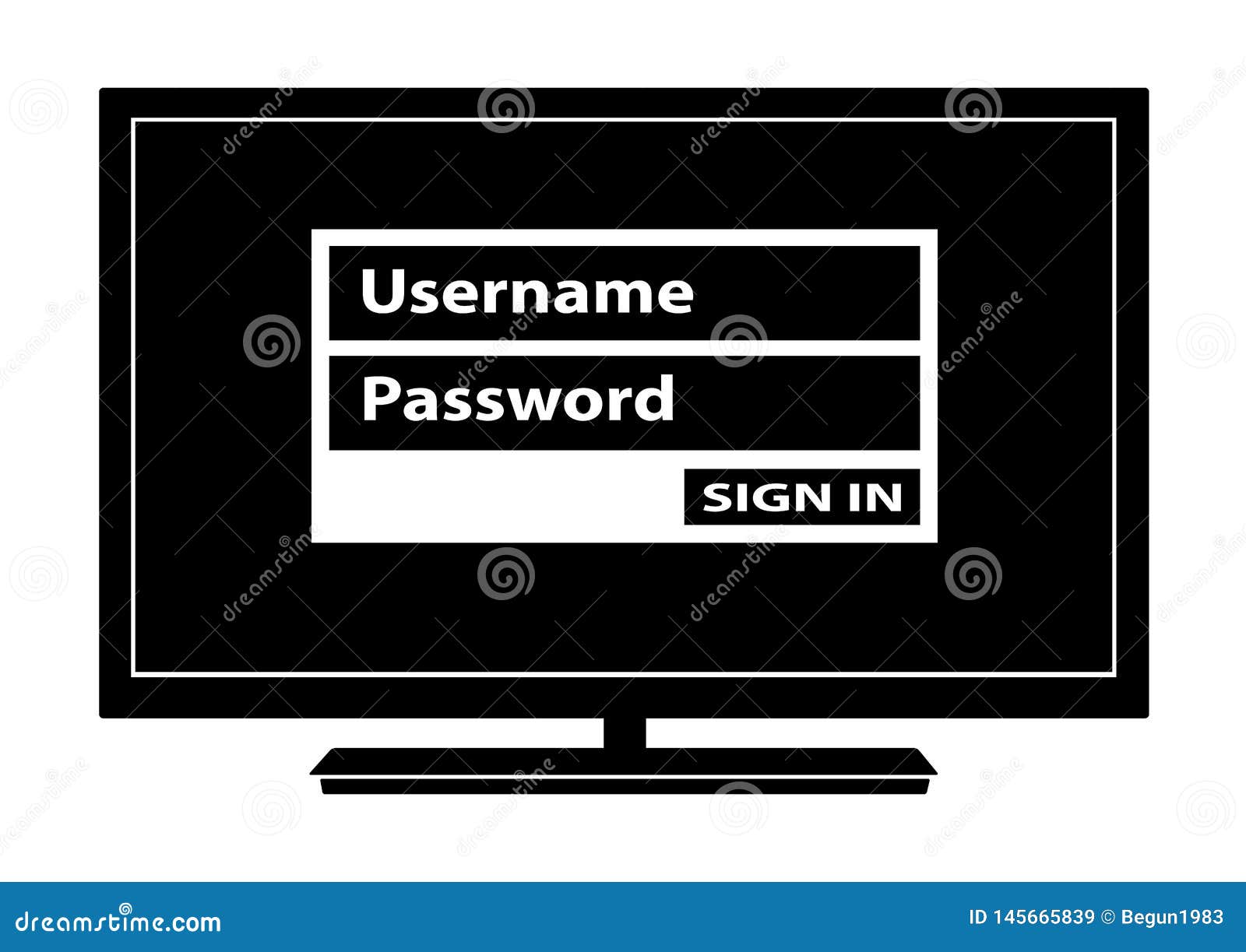 Enter Your Login and Password on the Computer. Stock Vector ...