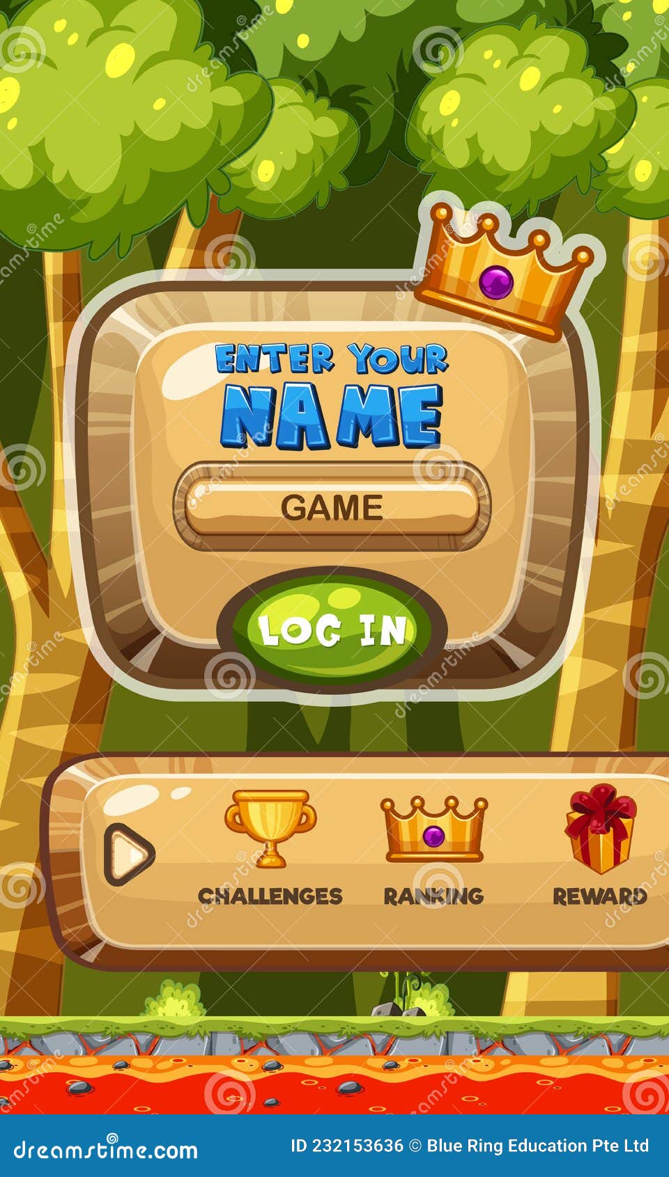 Enter Your Name Template on Mobile Game Stock Vector - Illustration of ...