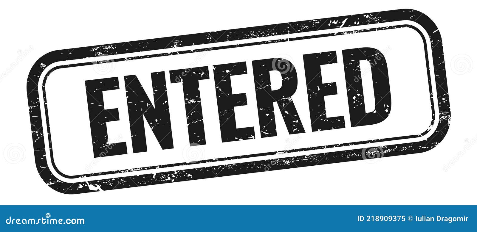 ENTERED Text on Black Grungy Vintage Stamp Stock Illustration ...