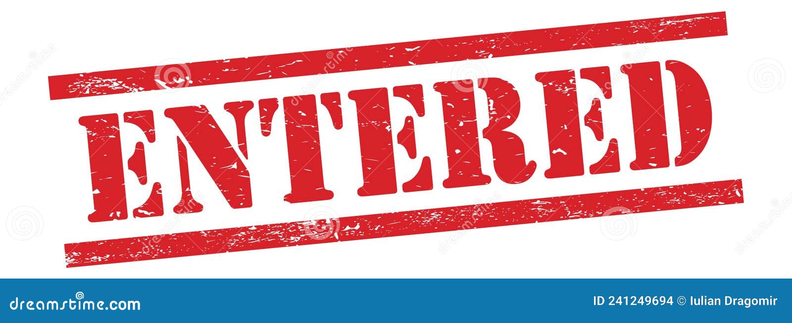 ENTERED Text Written On Black Green Sticker Stock Photography ...