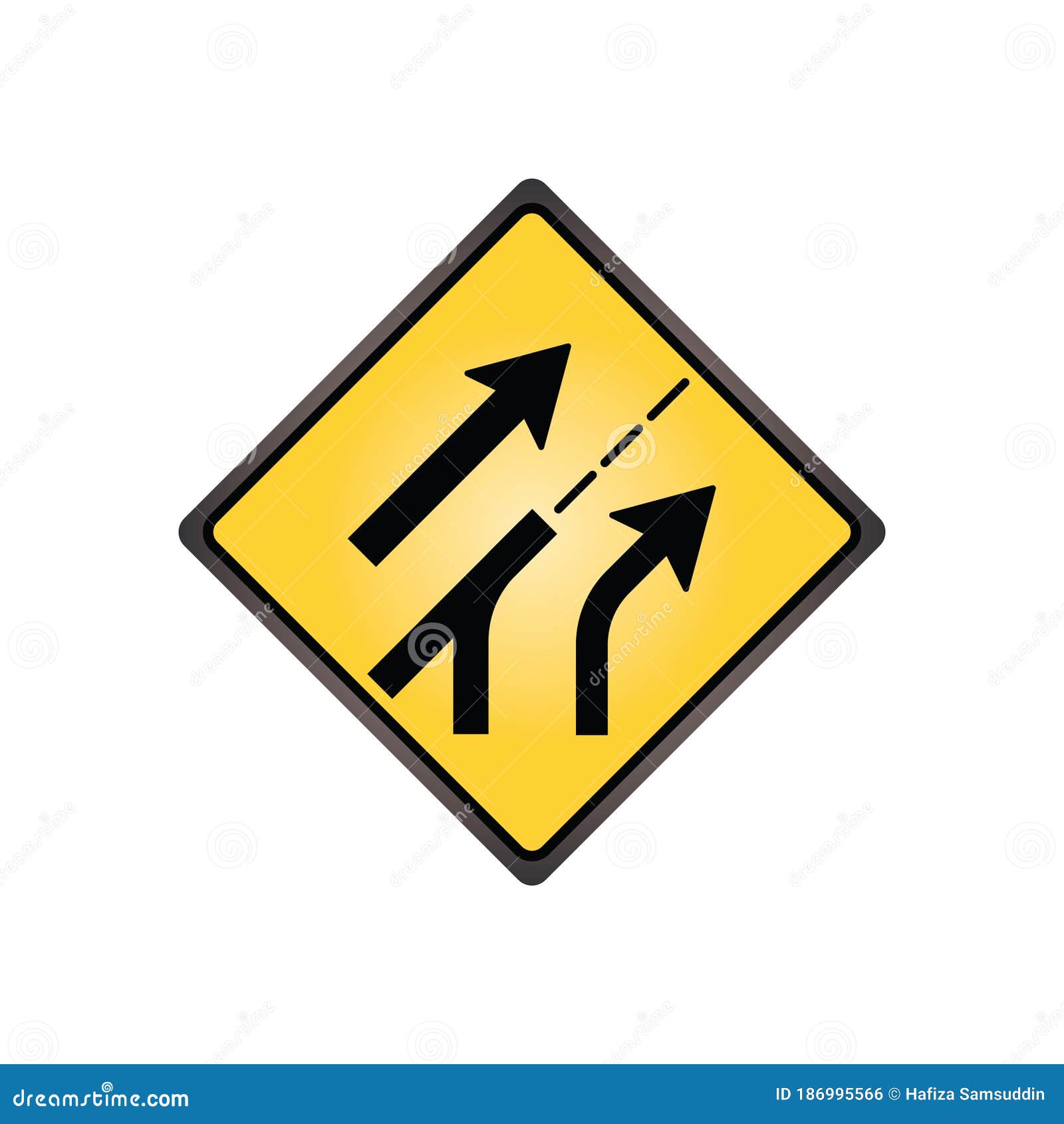 Entering Added Lane Sign. Vector Illustration Decorative Design Stock ...