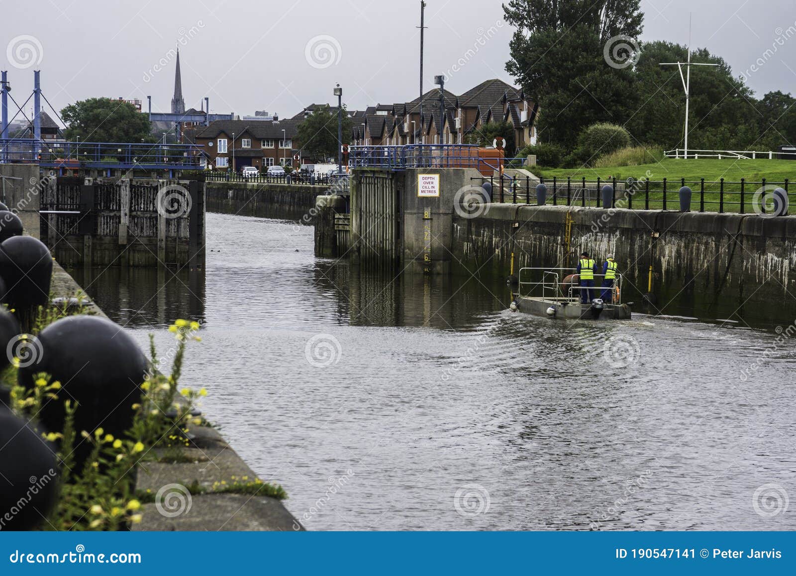 Entering the Dock at Preston, Lancashire Stock Image - Image of harbor ...