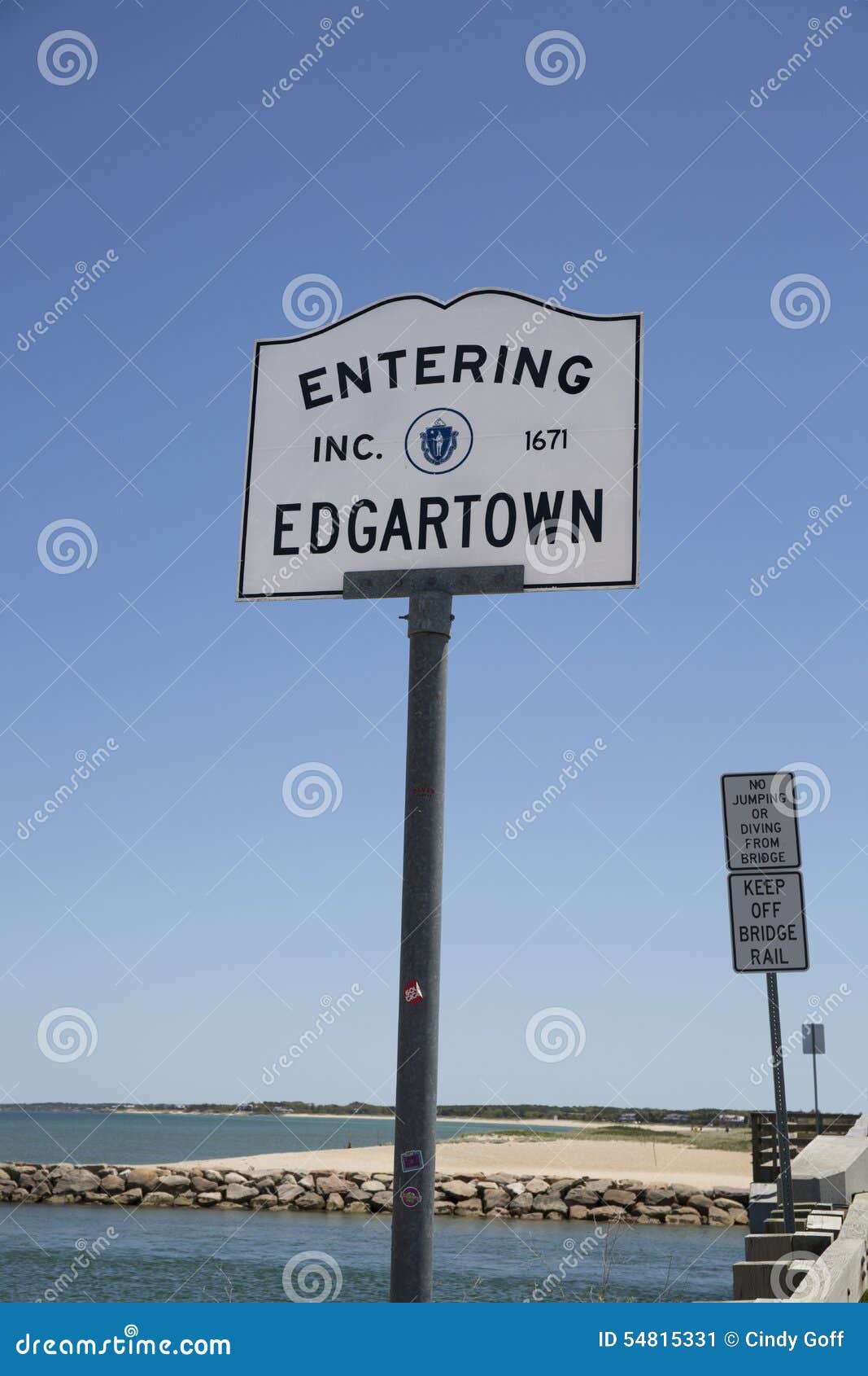 Entering Edgartown sign stock image. Image of colorful - 54815331