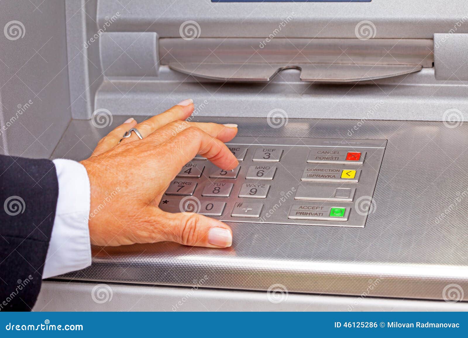 Entering pin code stock photo. Image of bank, dollar - 46125286