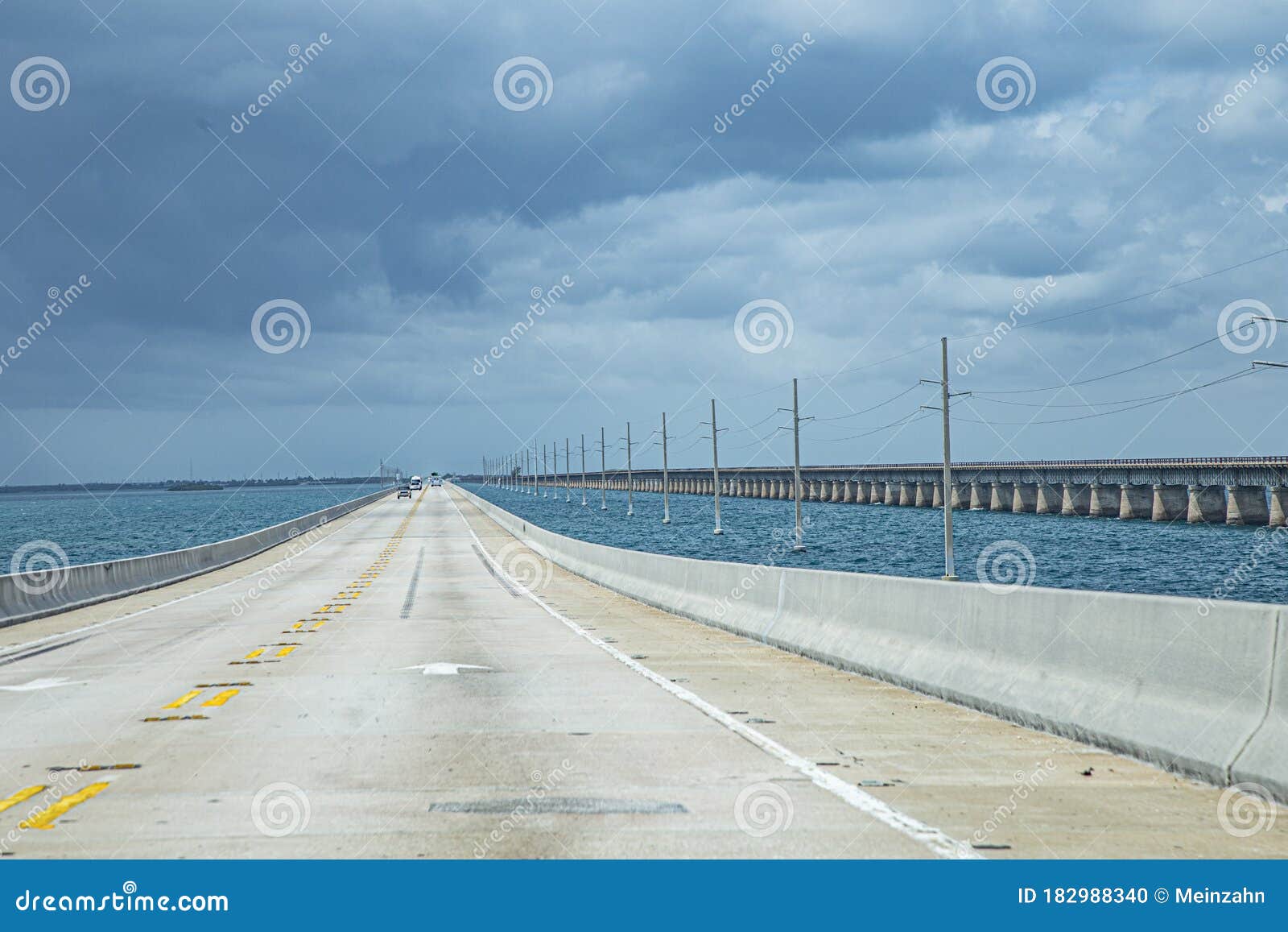 Entering the Seven Mile Bridge Stock Photo - Image of seven, west ...