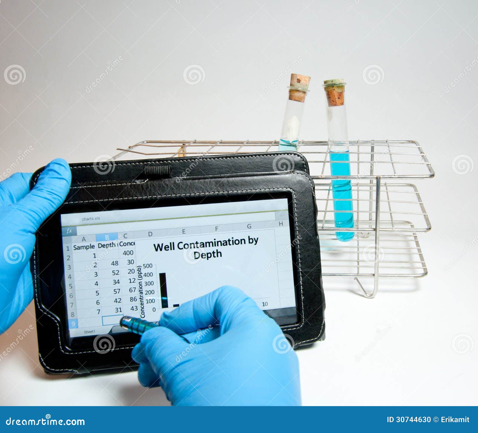 Entering Spreadsheet Data in a Lab Stock Photo - Image of tube, test ...