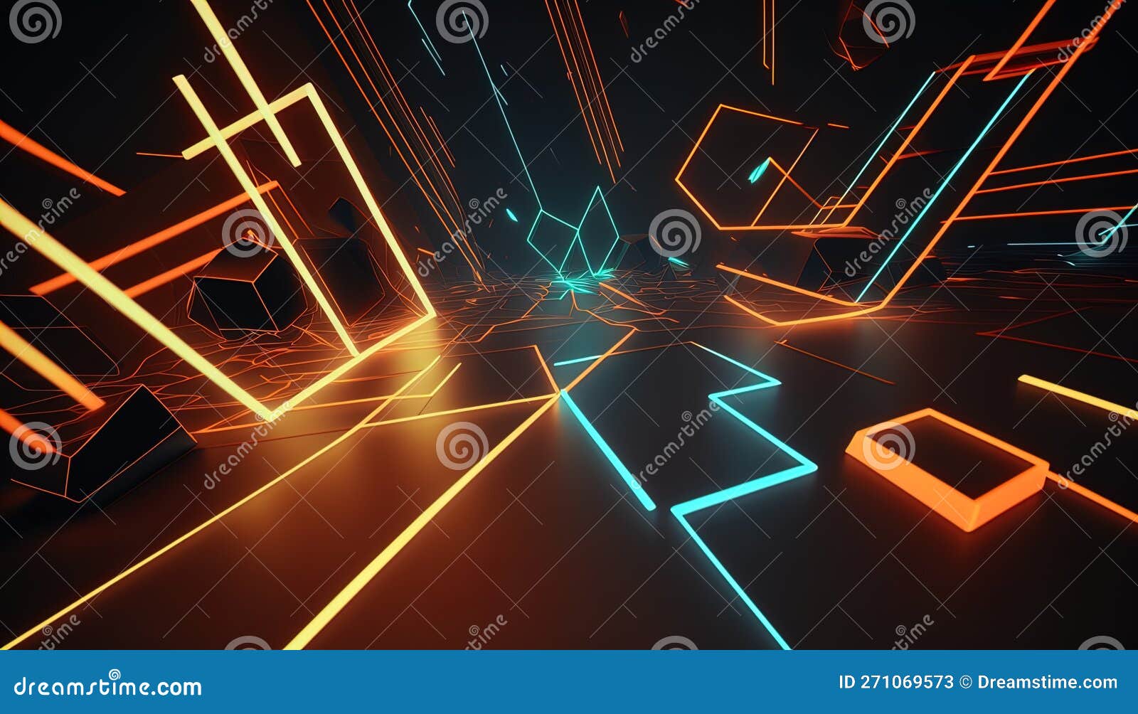 Virtual Reality Neon Room Second World Metaverse Created with ...