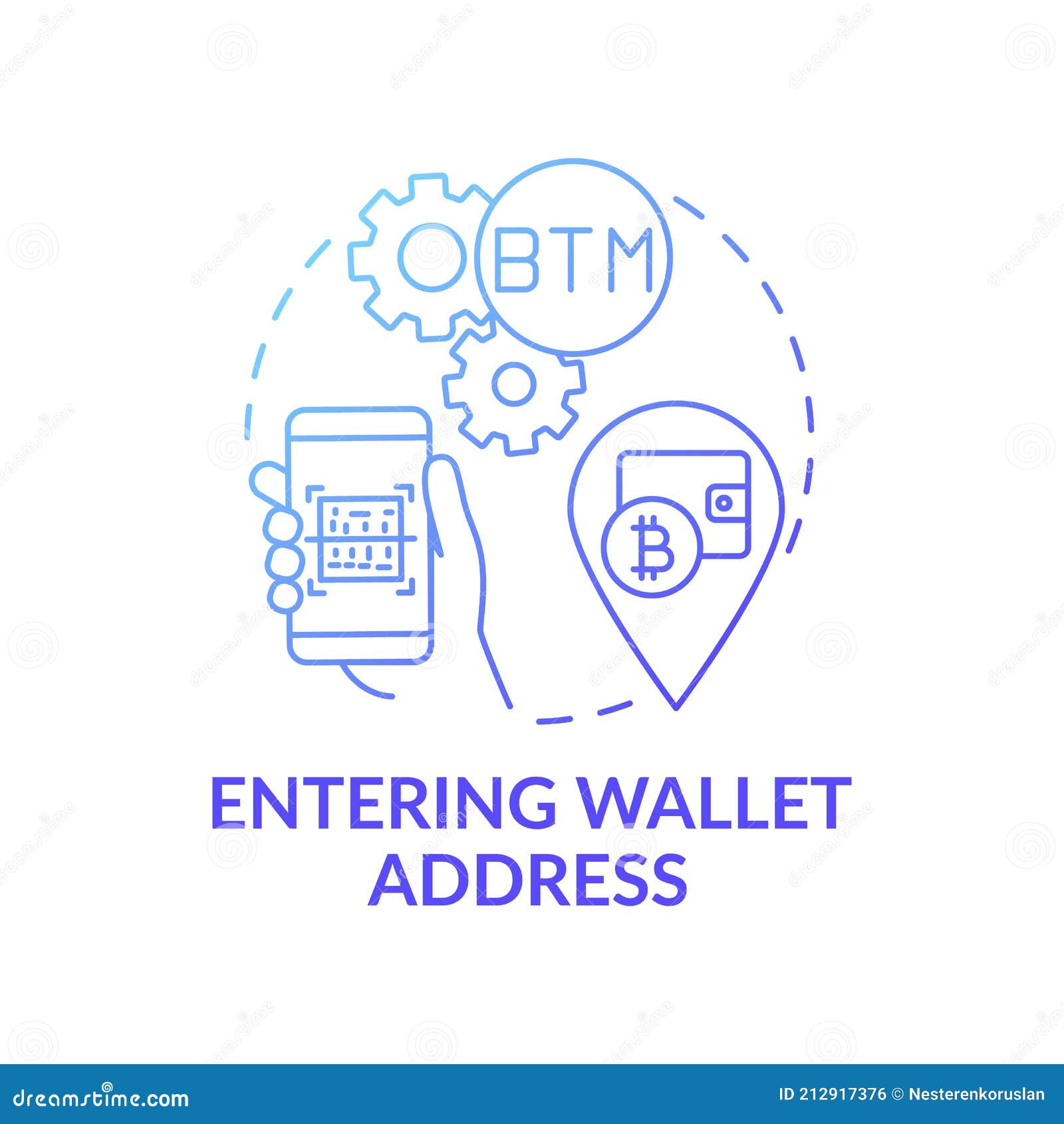 Entering Wallet Address Concept Icon Stock Vector - Illustration of ...