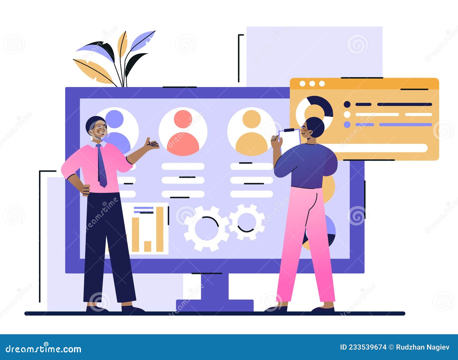 Enterprise Architecture Concept Banner Header Cartoon Vector ...