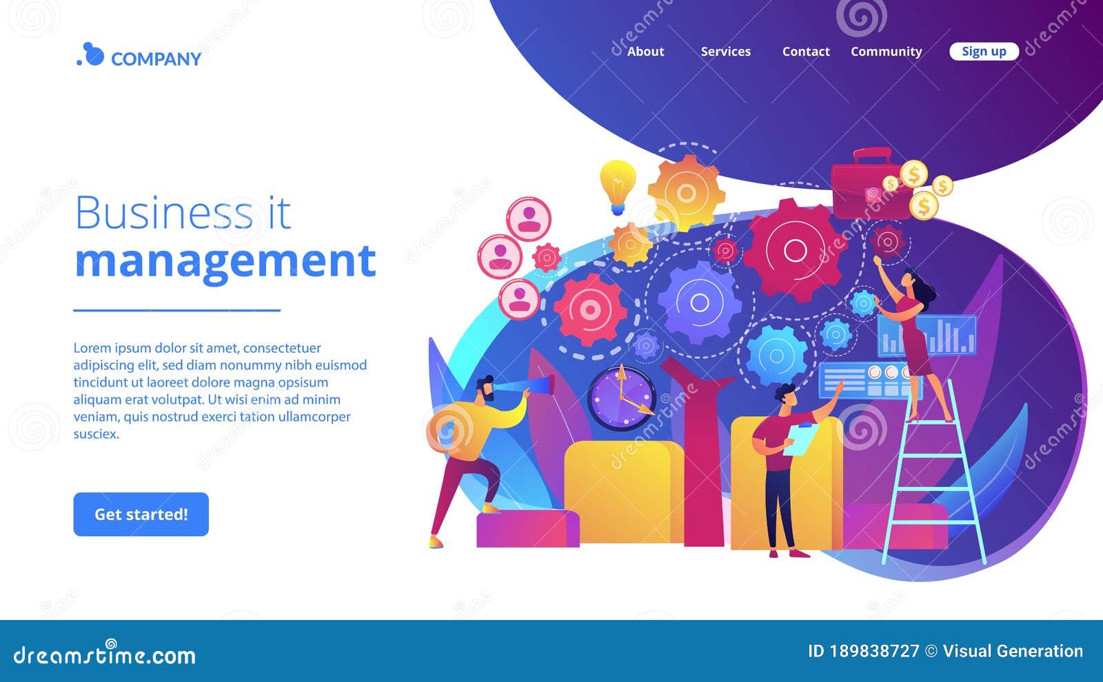 Enterprise Architecture Concept Banner Header Cartoon Vector ...