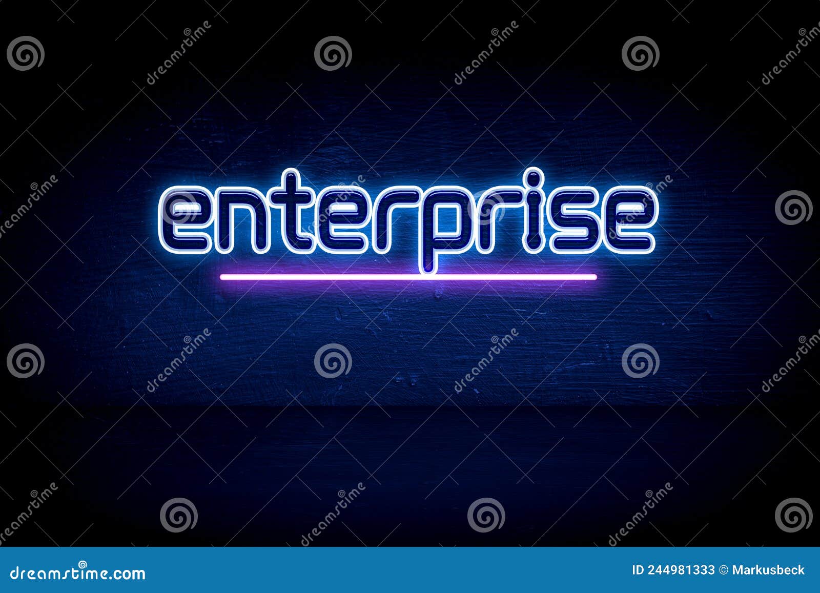 Enterprise - Blue Neon Announcement Signboard Stock Image - Image of sign, banner: 244981333