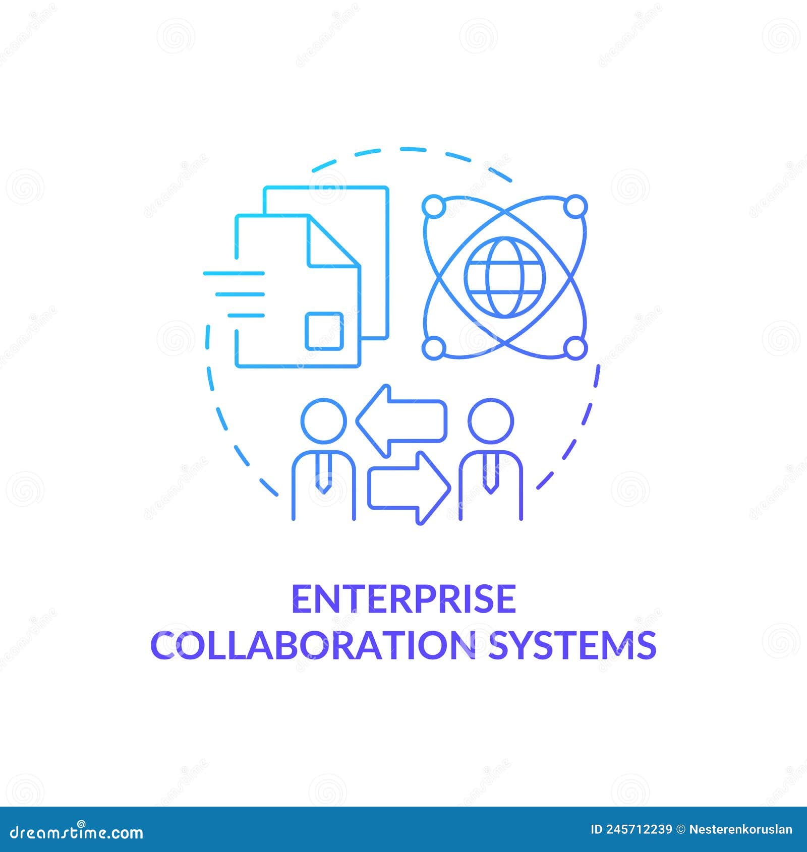 Enterprise Collaboration Systems Blue Gradient Concept Icon Stock ...